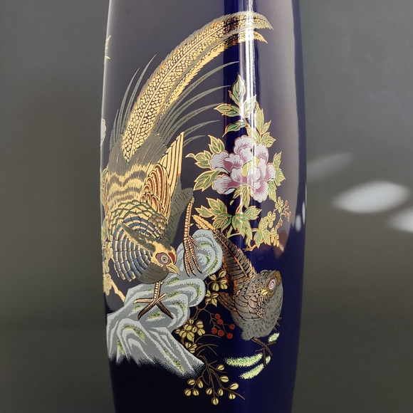 Interpur | Accents | Vintage Japanese Cobalt Blue Gold Pheasants ...